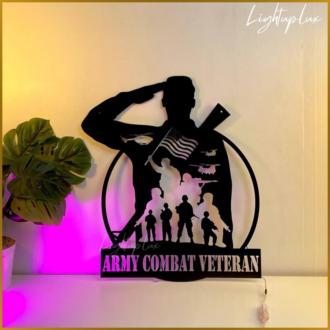 Personalized US Patriotic Soldier Metal Wall Art | Custom Name Military ...