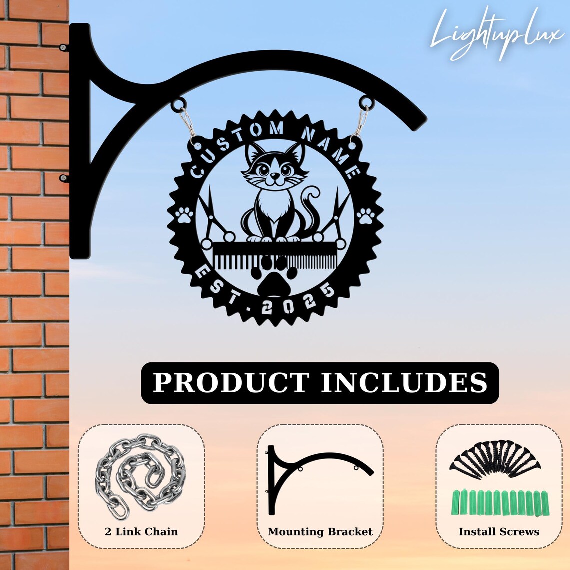 Personalized Pet Grooming Spa Metal Hanging Sign | Dog Grooming ...