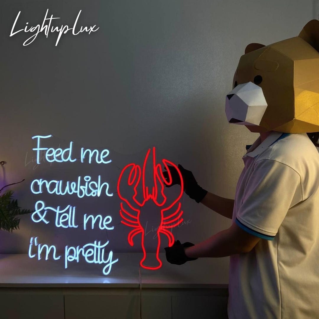 Crawfish Neon Sign | Crawfish Led Sign | Custom Led Light | Seafood ...