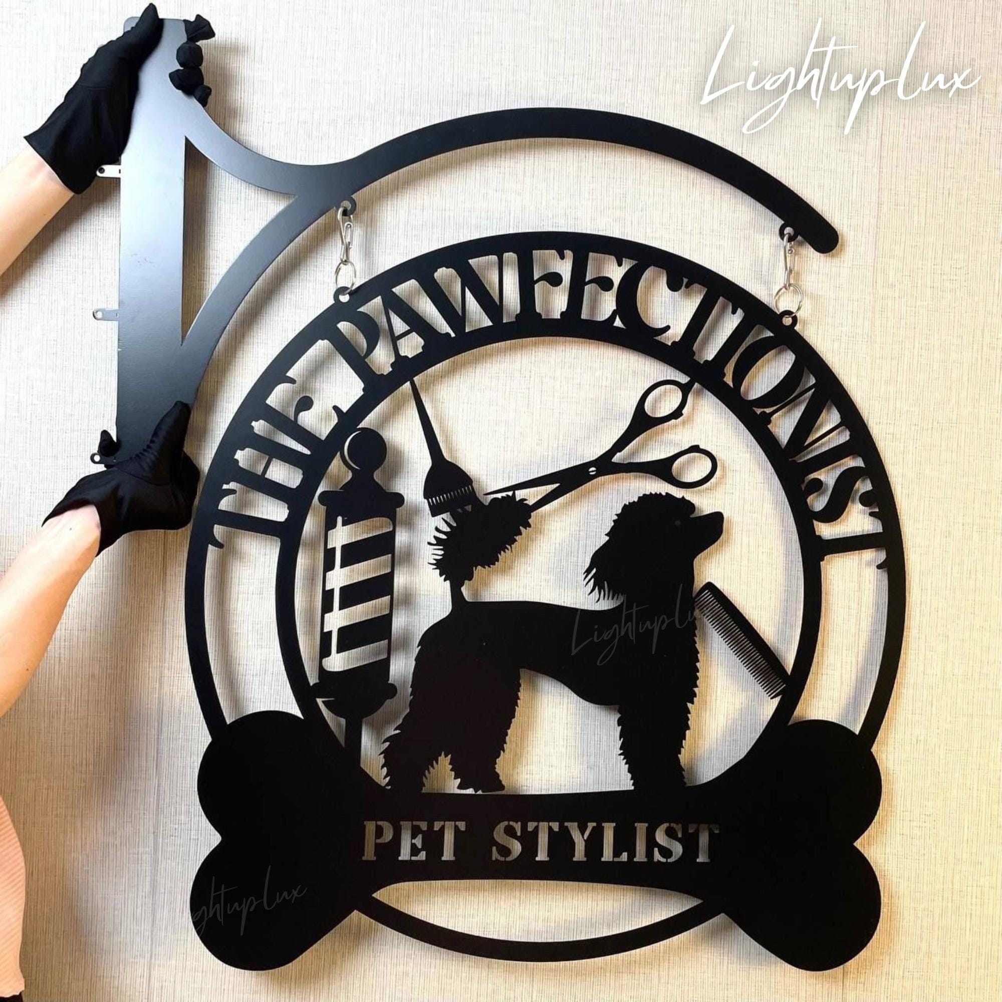 Personalized Pet Grooming Spa Metal Hanging Sign | Dog Grooming ...