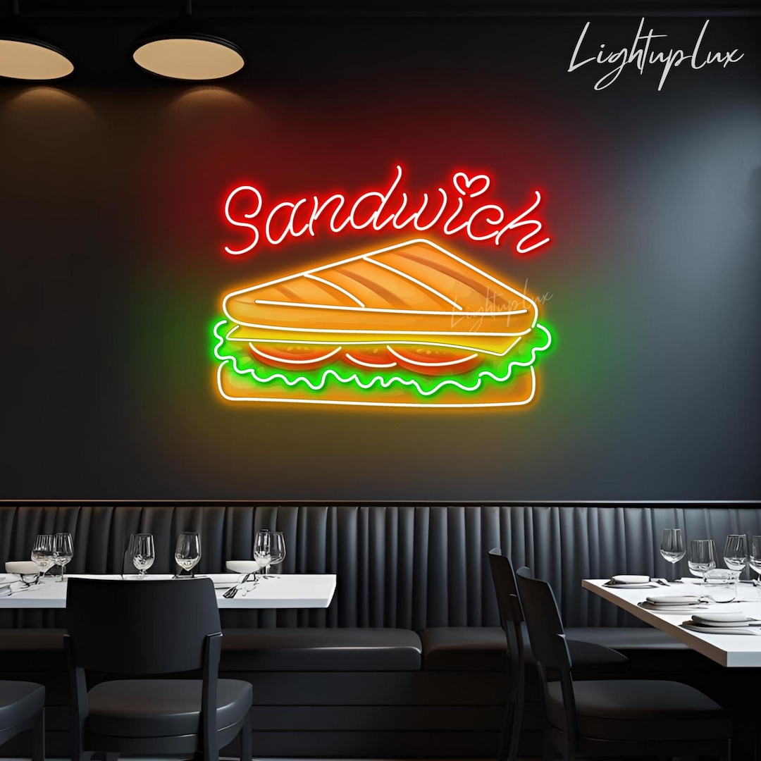 Sandwich Neon Sign | Custom Led Light for Sandwich Restaurant ...