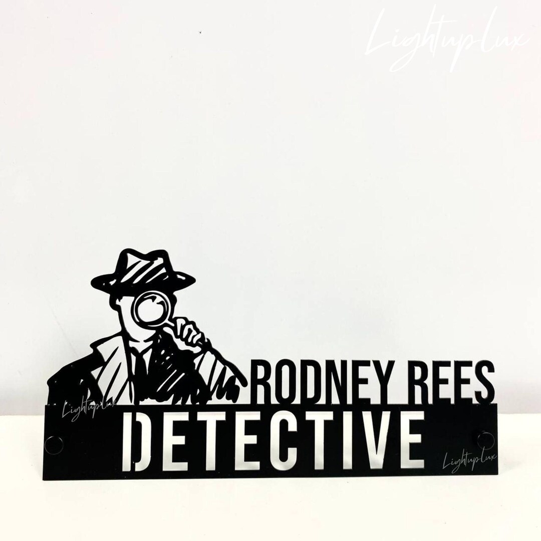 Personalized Detective Wooden Desk Name Plate | Custom Detective Metal ...