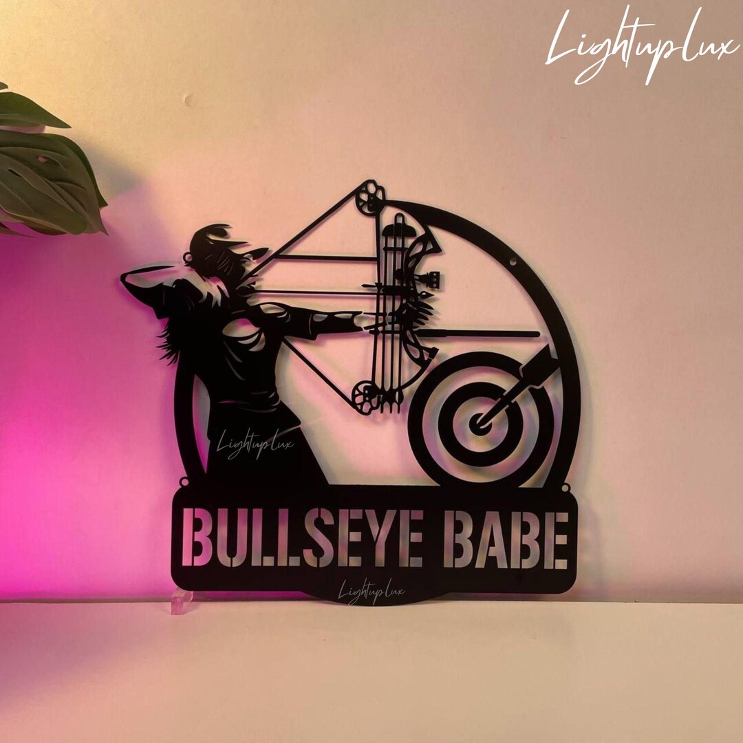 Personalized Archery Metal Wall Art Led Light | Custom Archer Name Sign ...