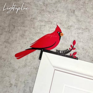 Cardinal Bird Door Topper Wall Art | Red Cardinal Door Hanger ...
