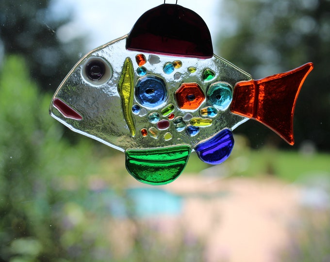 Fused Glass Fish Sun Catcher FREE SHIPPING - Etsy