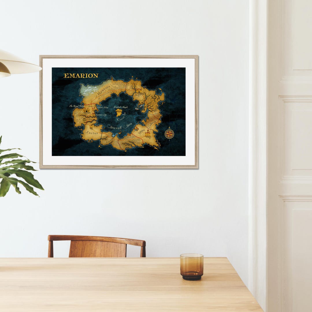 Framed Map of Emarion - the Kindred's Curse Saga by Penn Cole - Classic ...