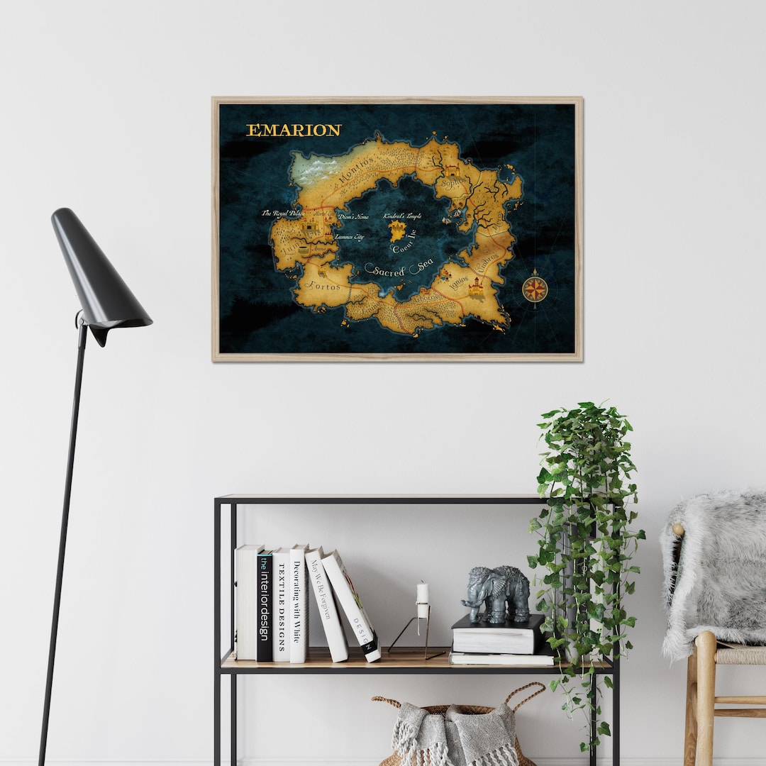 Framed Map of Emarion - the Kindred's Curse Saga by Penn Cole - Classic ...