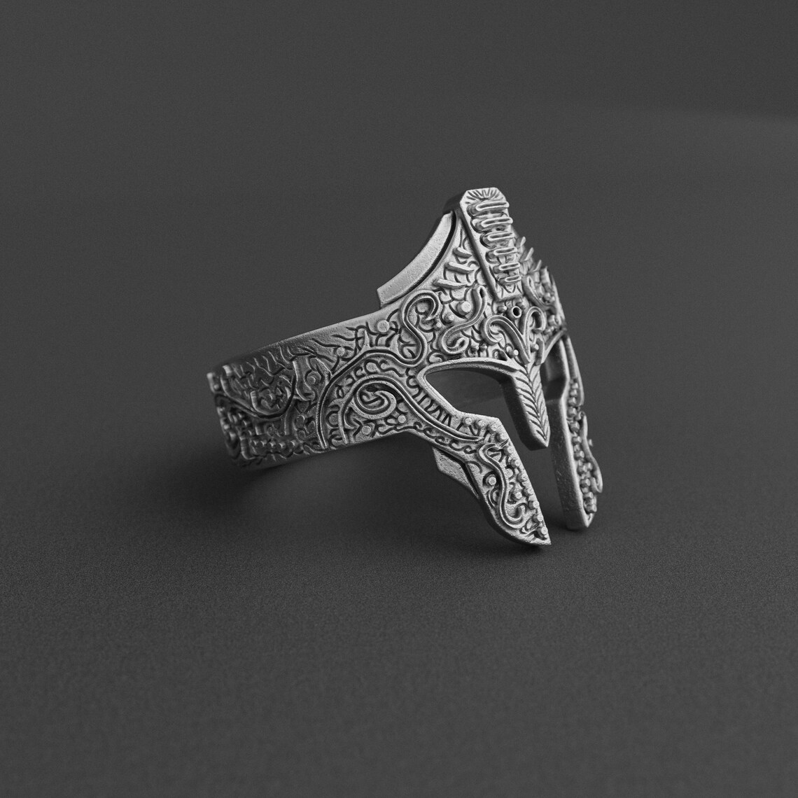 Spartan Helmet Ring in Sterling Silver – Ancient Warrior Men’s Jewelry ...
