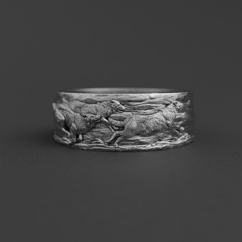 Wolf Ring - Etsy