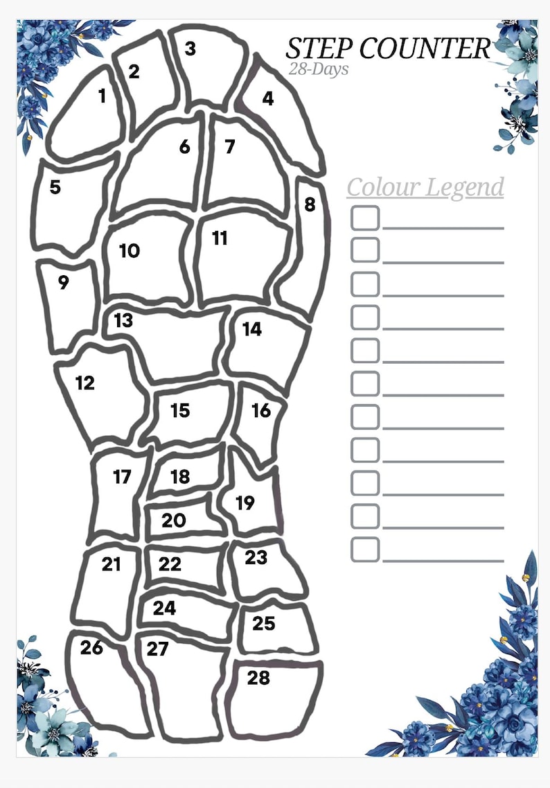 Complete Step Tracker Bundle | 28-day, 30-day, and 31-day Templates ...