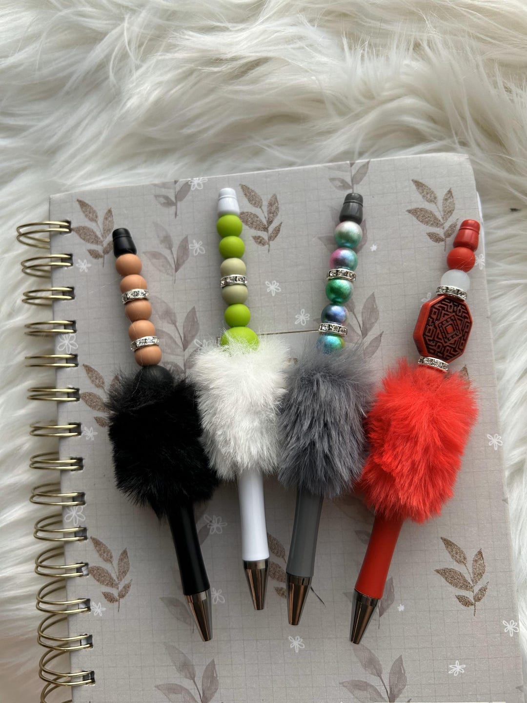 Fuzzy Elegant, Beaded Pens - Etsy