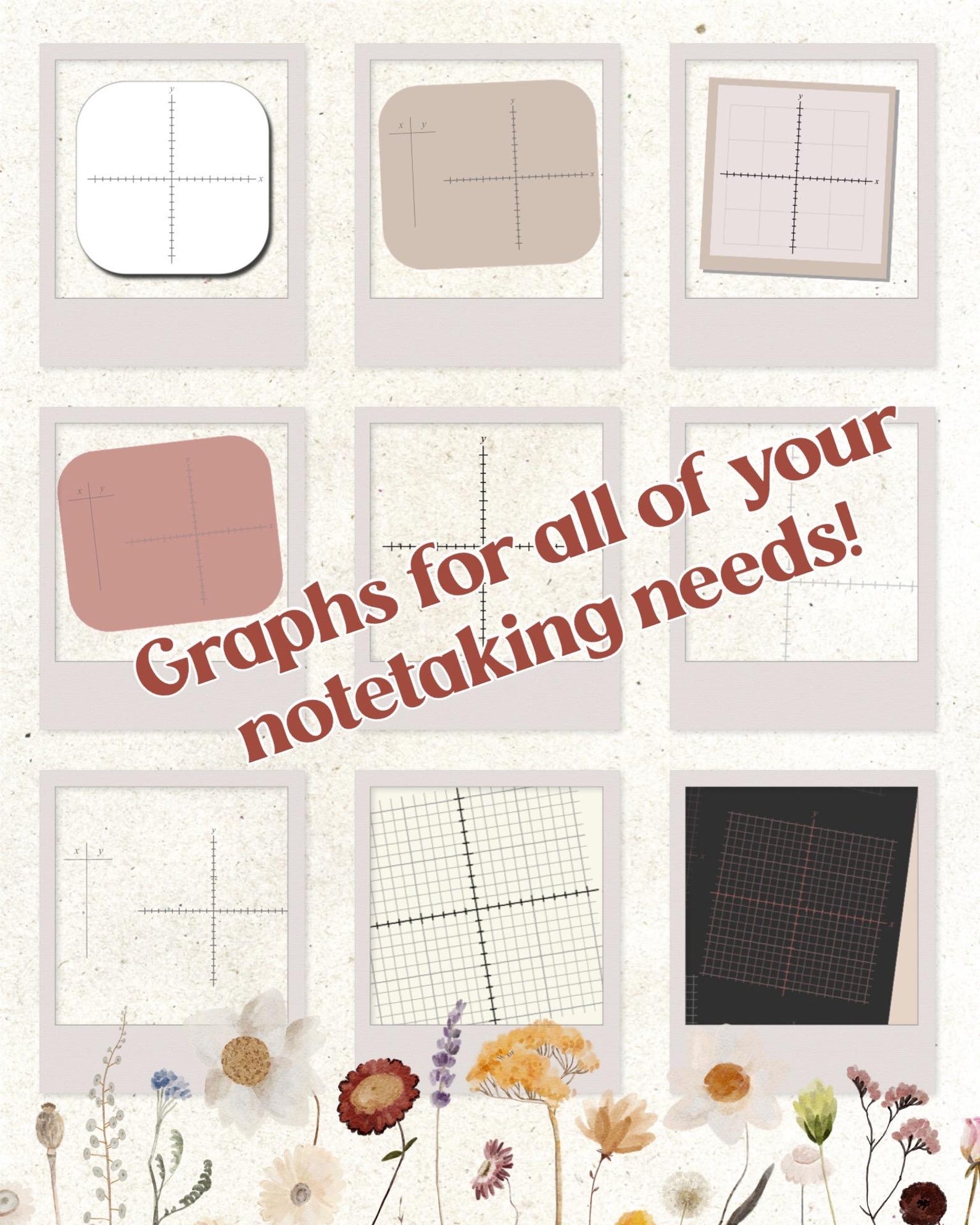 Cute Goodnotes Math Cartesian Plane Stickers With Transparent ...