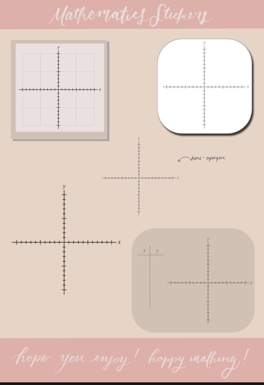 Cute Goodnotes Math Cartesian Plane Stickers With Transparent ...