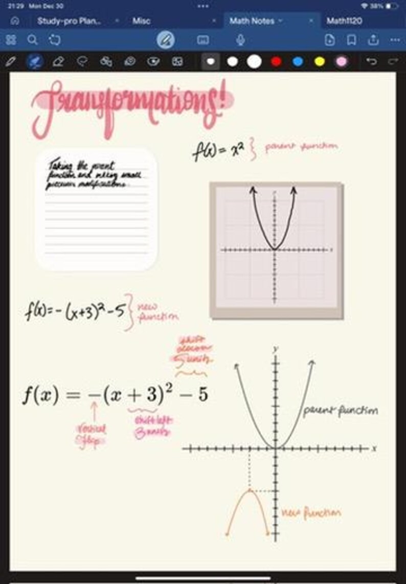 Cute Goodnotes Math Cartesian Plane Stickers With Transparent ...