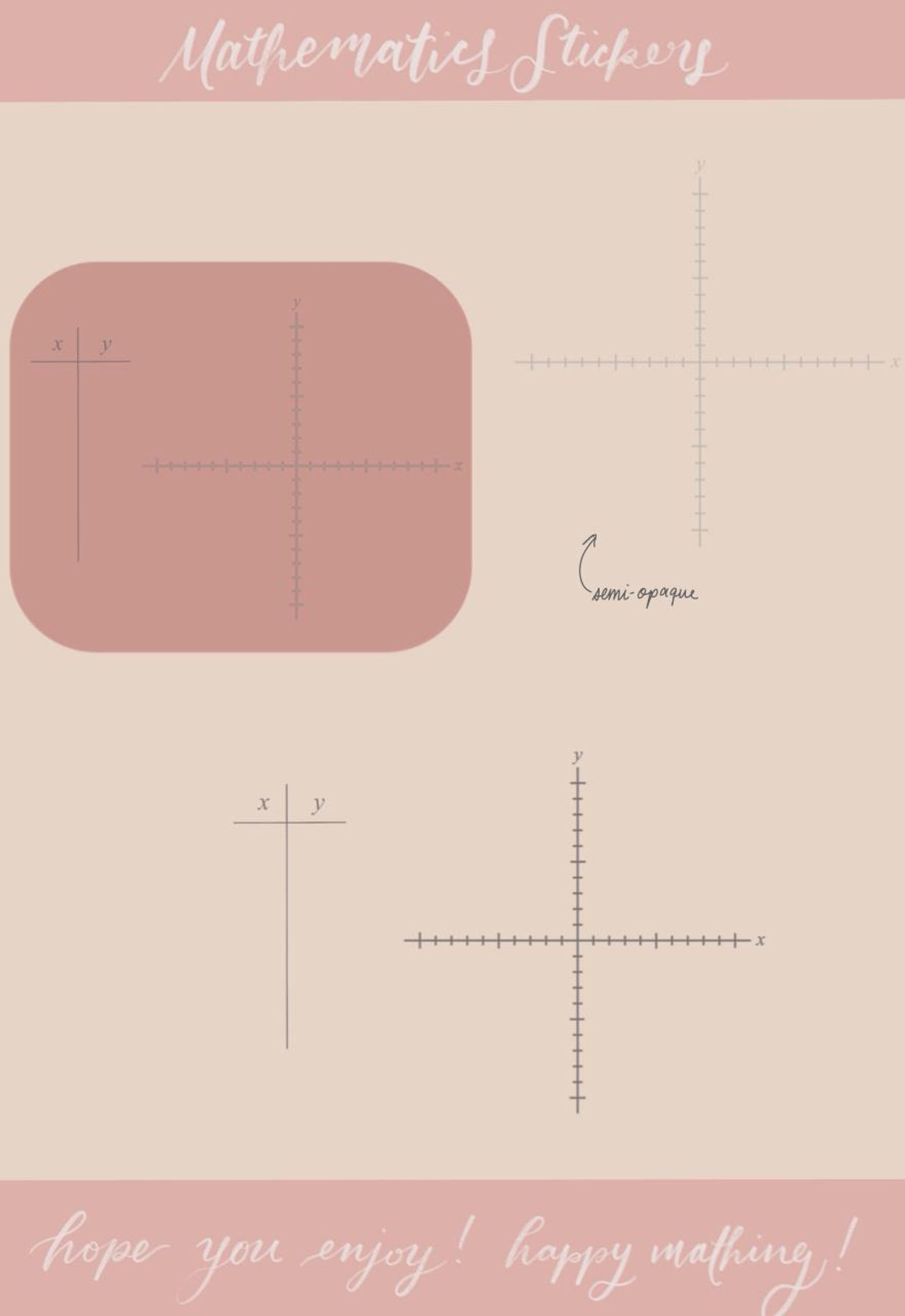 Cute Goodnotes Math Cartesian Plane Stickers With Transparent ...