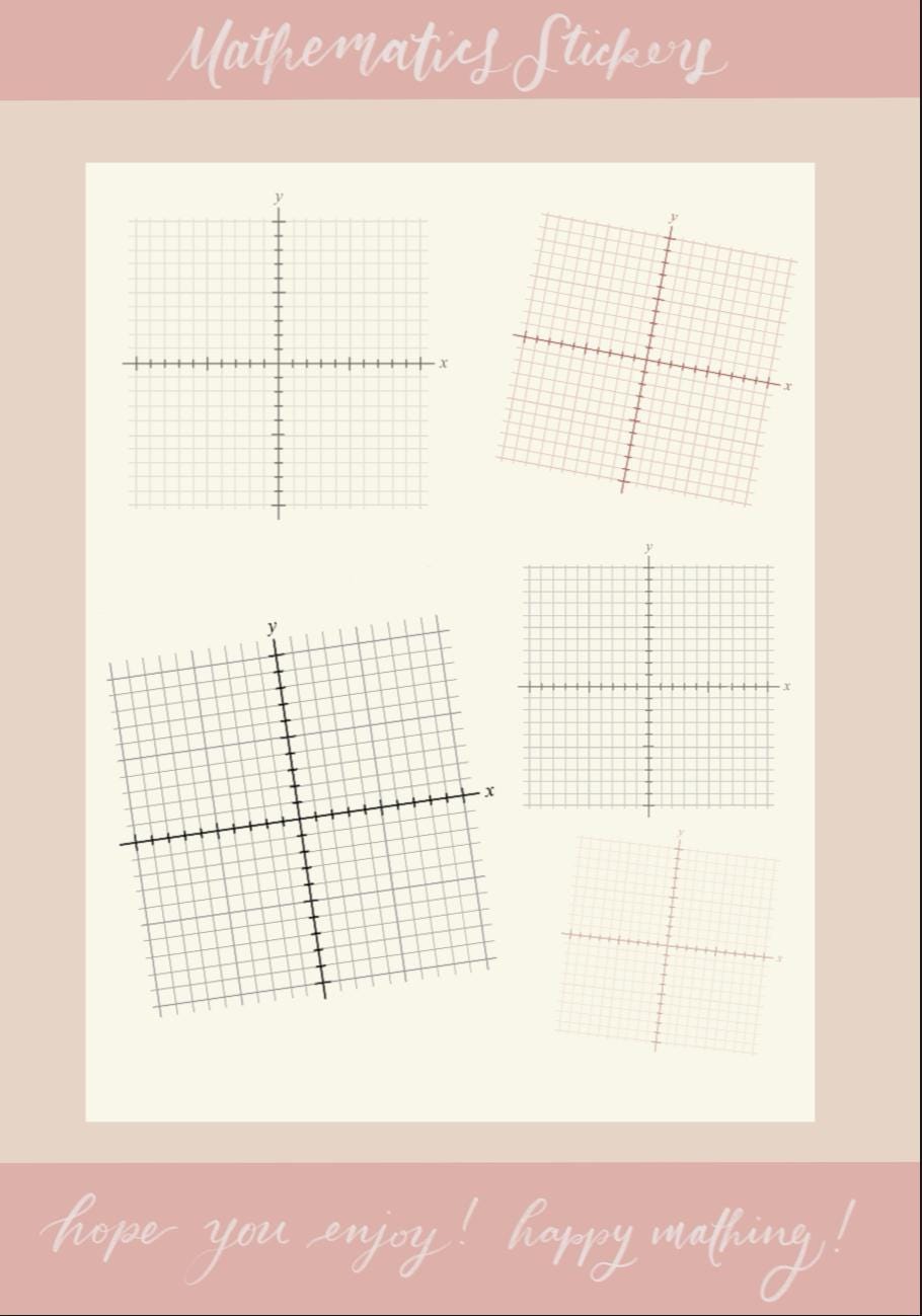Cute Goodnotes Math Cartesian Plane Stickers With Transparent ...