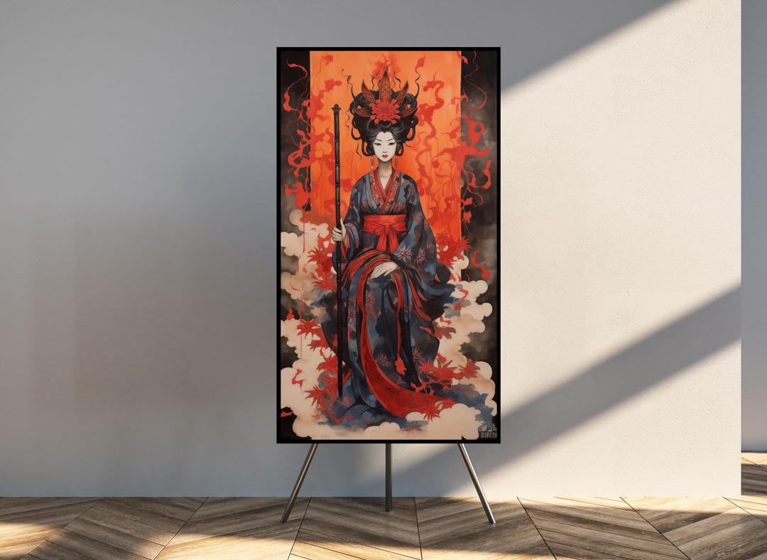 Wall Art Print of "queen of Wands" From Samurai Shadows Deck - Fine Art ...