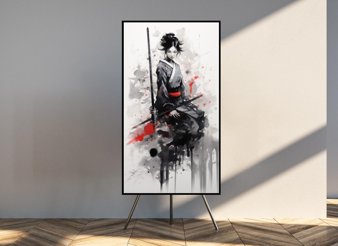 Tarot Art Print "queen of Swords" From Samurai Shadows Deck - Japanese ...