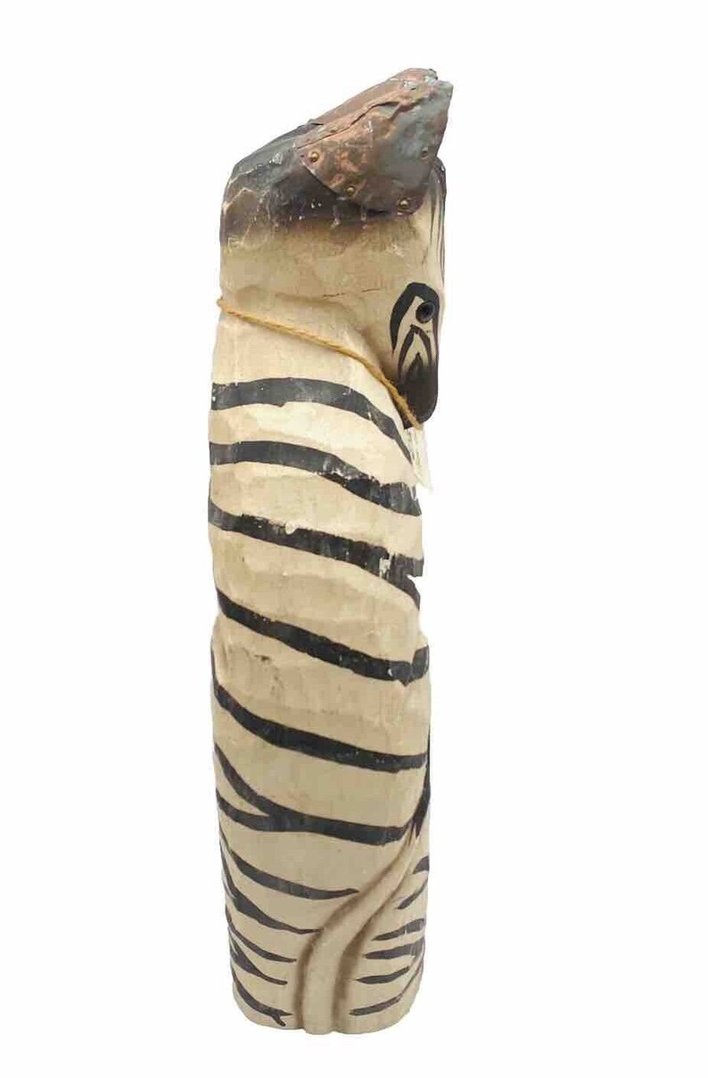 Vintage James Haddon Carvedsigned Painted Wood Zebra Folk Art Safari W ...