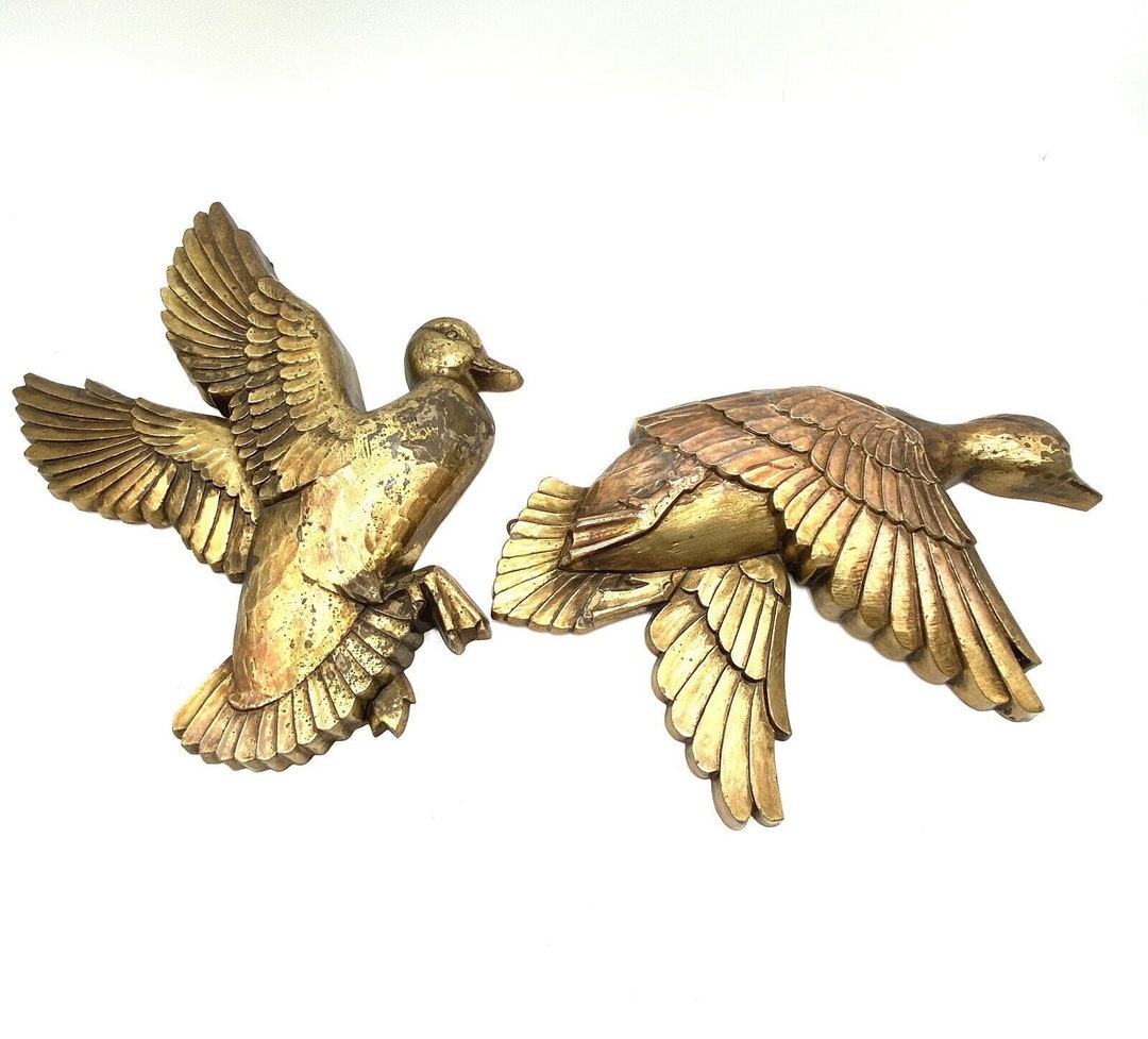 Vintage Syroco Flying Duck Geese Wall Decor Set MCM Mid Century 1961 ...