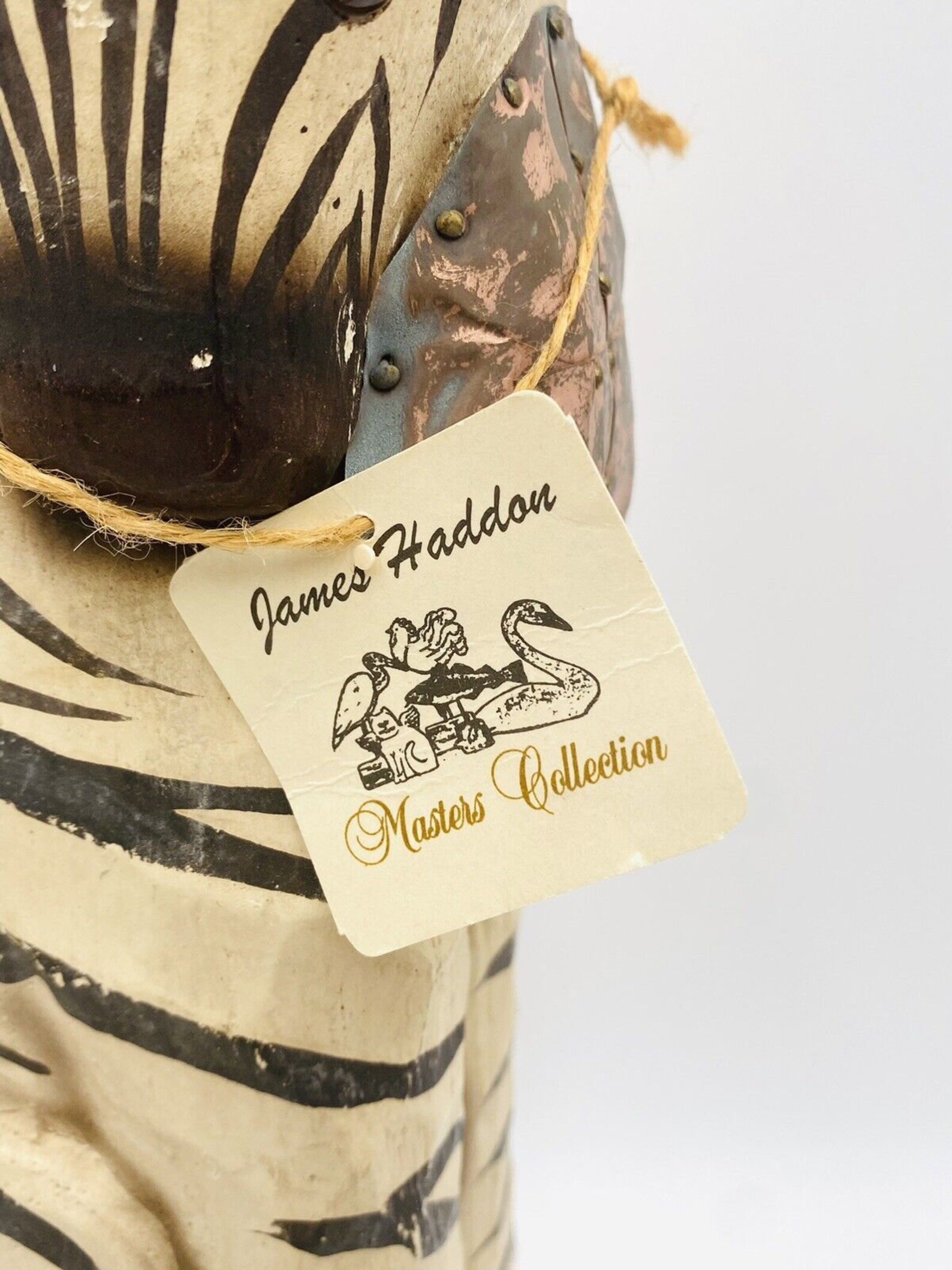 Vintage James Haddon Carvedsigned Painted Wood Zebra Folk Art Safari W ...