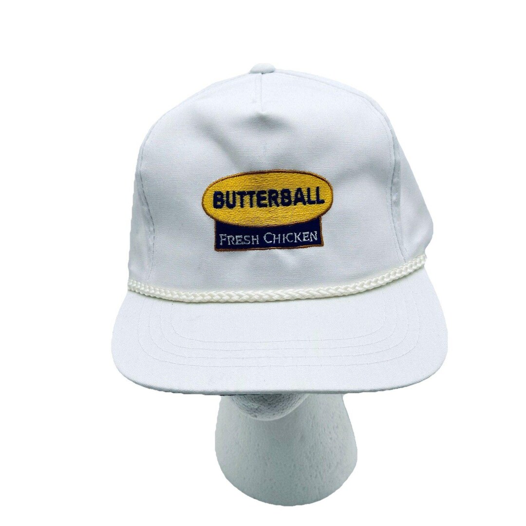 Vintage Butterball Fresh Chicken Snapback Hat With Rope Detail White ...