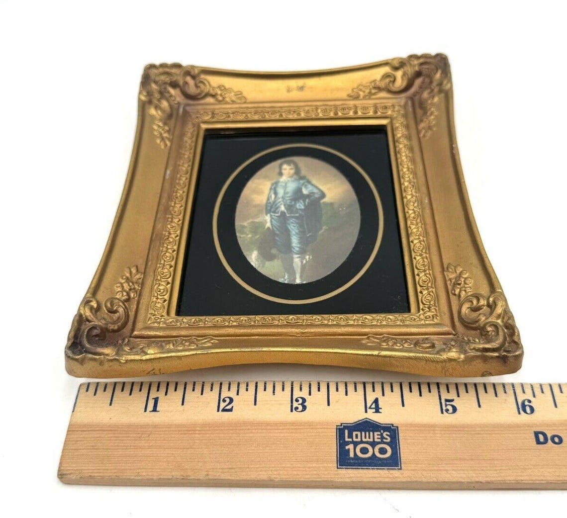 Vintage Blue Boy & Pinkie Prints Ornate Gold Plastic W Glass Frames ...