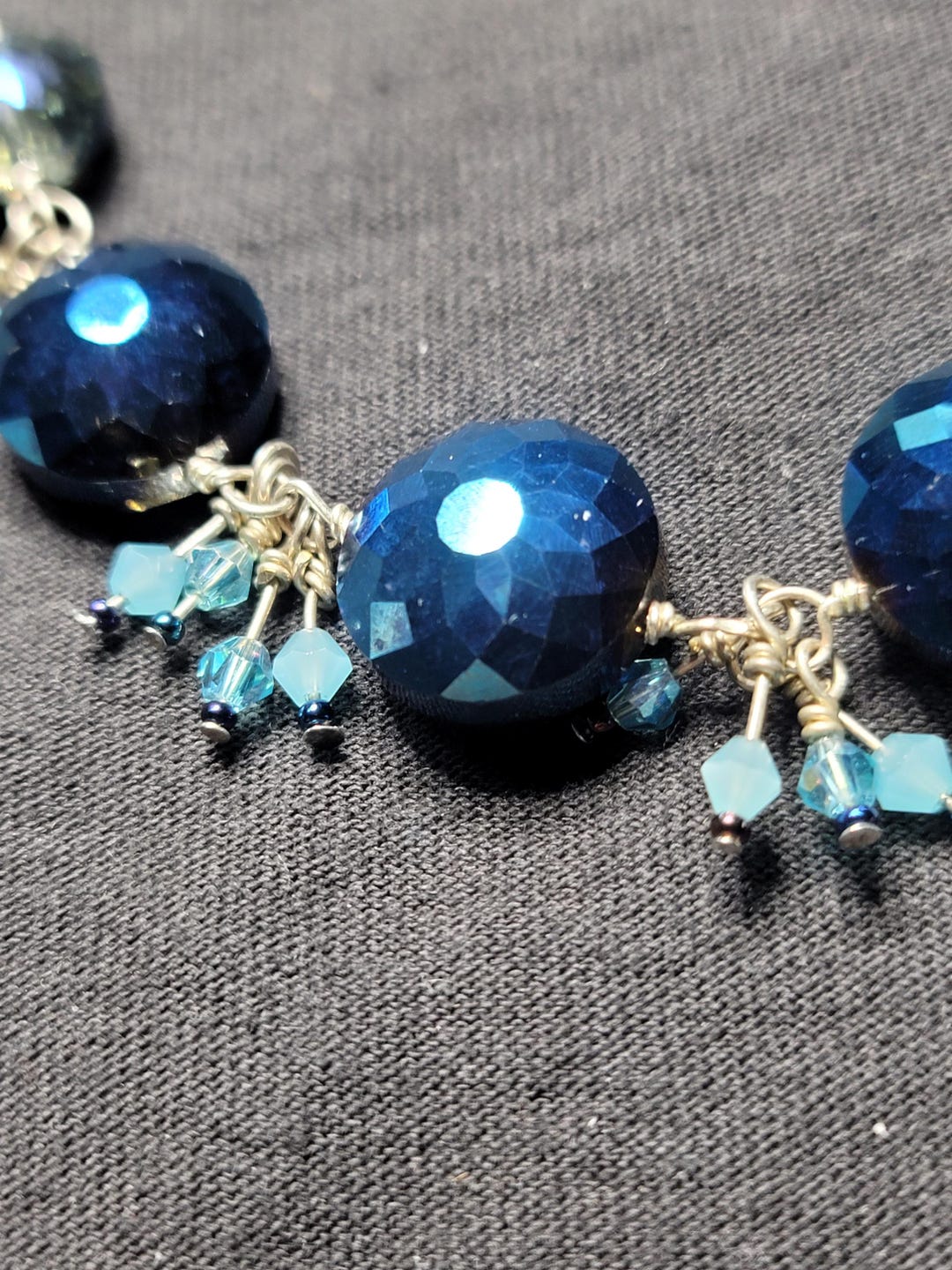 Sterling Silver Plated, 20mm Deep Blue Crystals, Swarovski Crystals ...