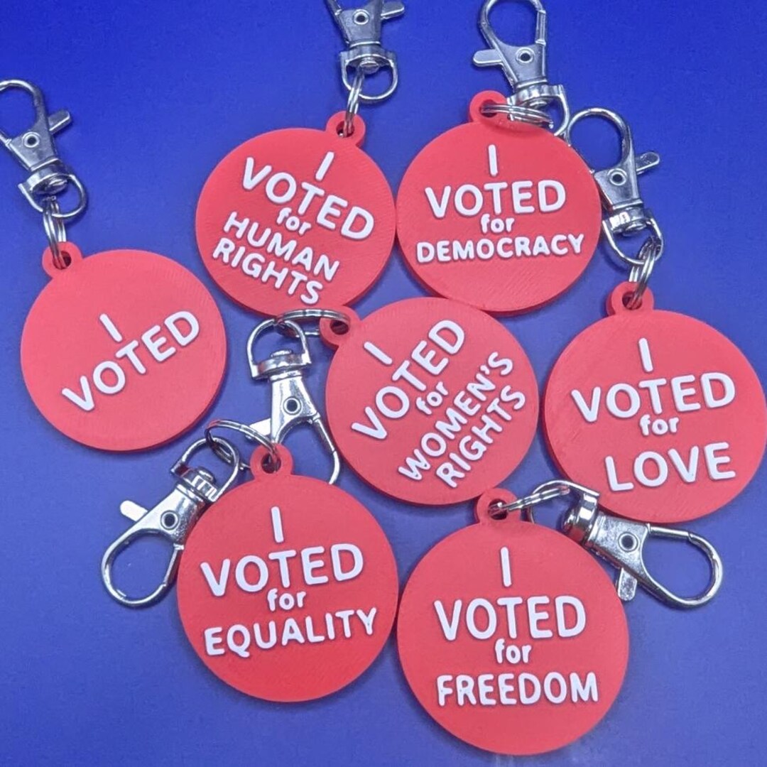 I Voted Keychain – Political Statement Bag Tag, Activist Gift - Etsy