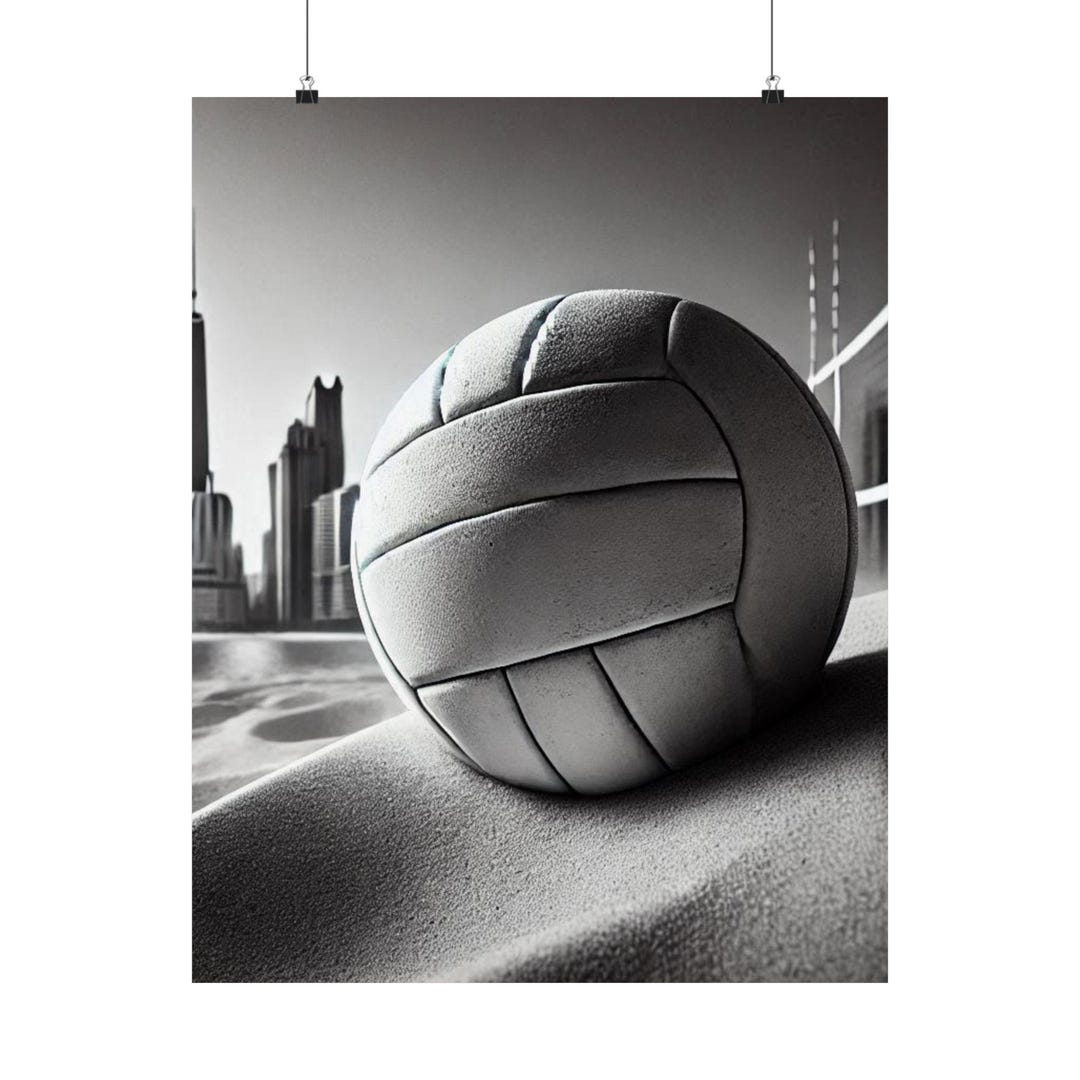 Beach Volley Ball Matte Vertical Poster Print Sports Room Decor, Beach ...