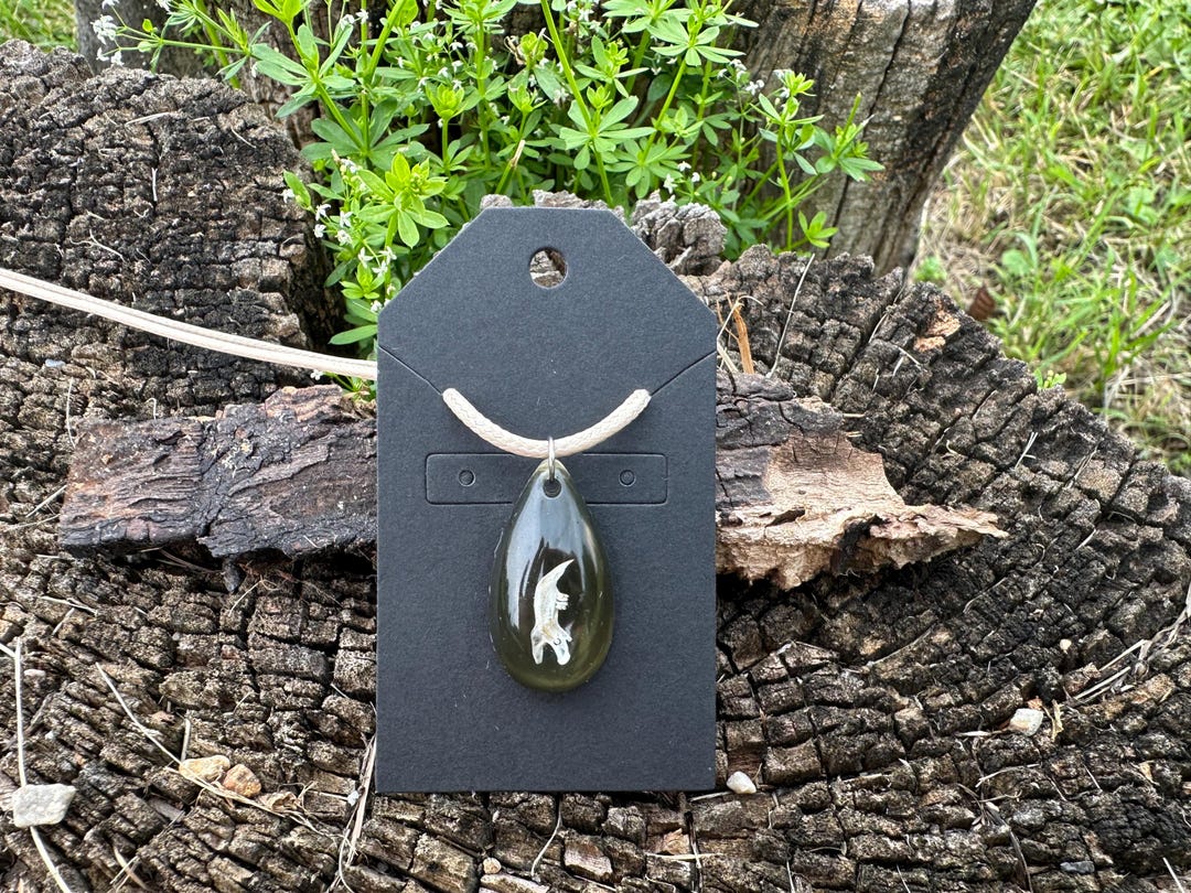Handmade Necklace- Lower Mouse or Vole Jaw Domed UV Resin Pendant ...