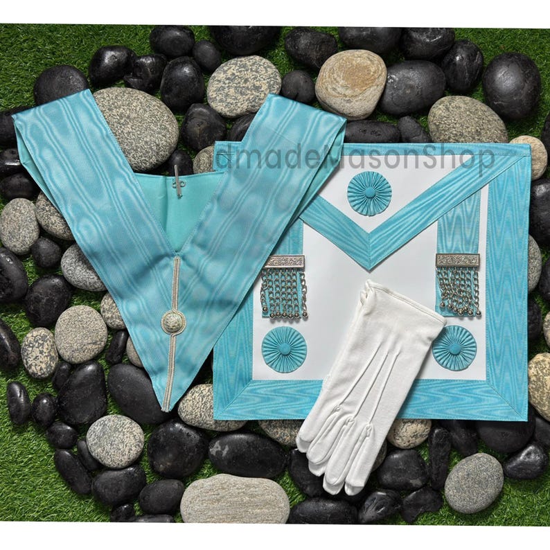 Masonic Regalia Set: Master Craft Apron, Officer Collar, Gloves - Etsy