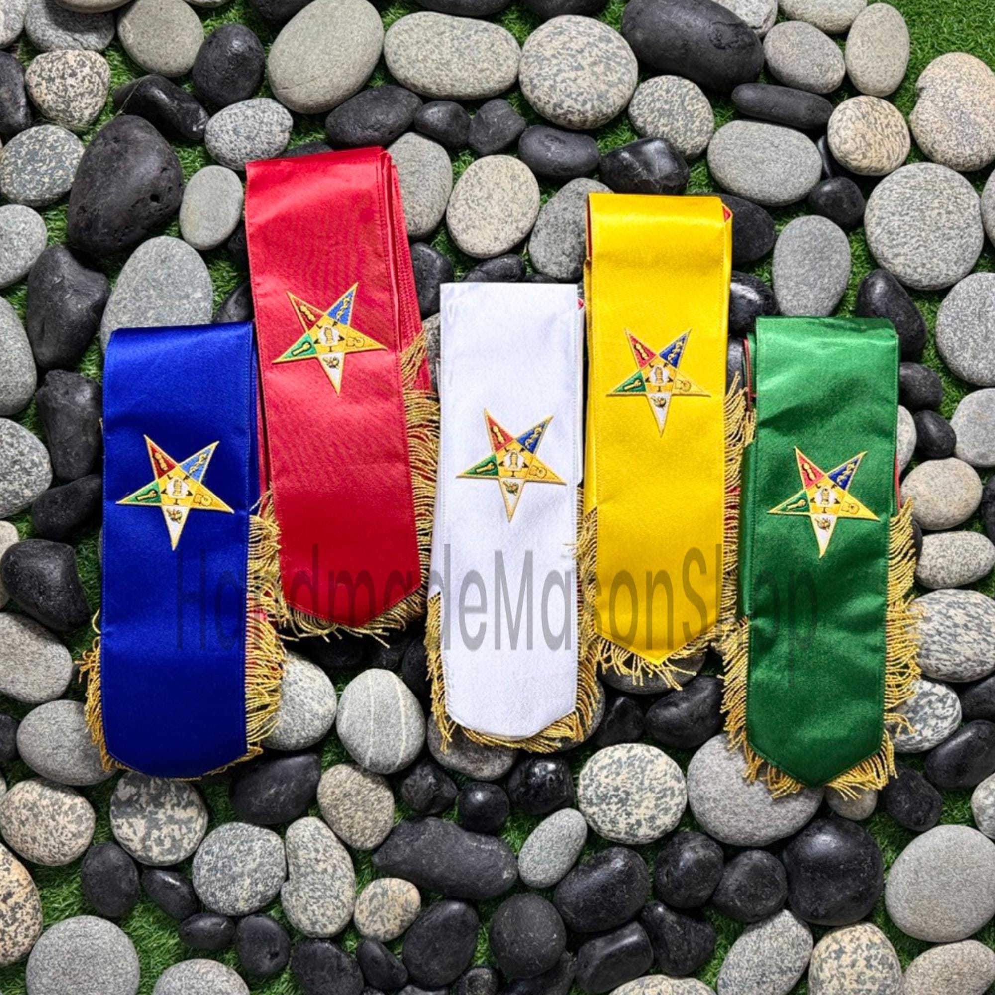Masonic OES Officer Sash Set of 5: Embroidered Eastern Star Regalia ...