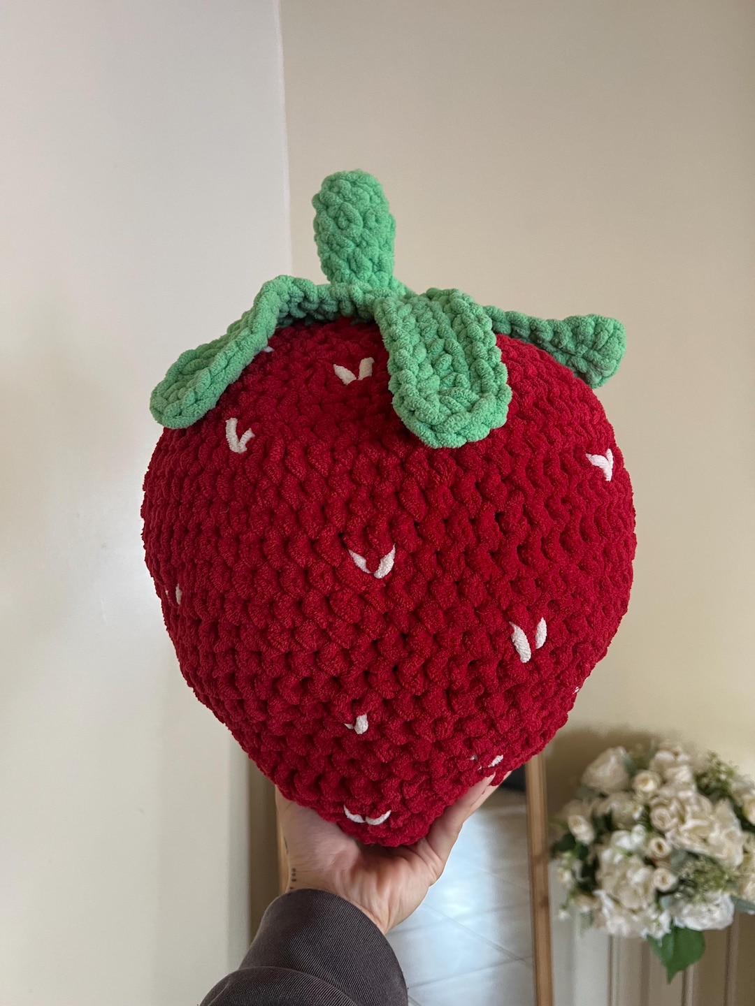 Giant Strawberry Plush, Crochet Strawberry, Strawberry Plush ...