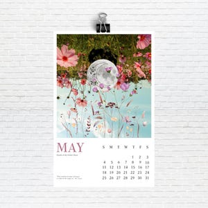 2025 Printable Monthly Wall Calendar Digital Collage Moon Art 11x17 - Etsy