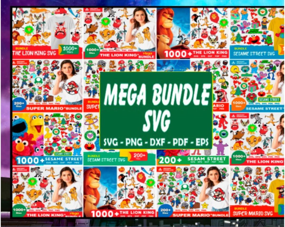 Sesame Street and Mario Mega Bundle Svg, Sesame Treet Svg, Mario Svg - Etsy