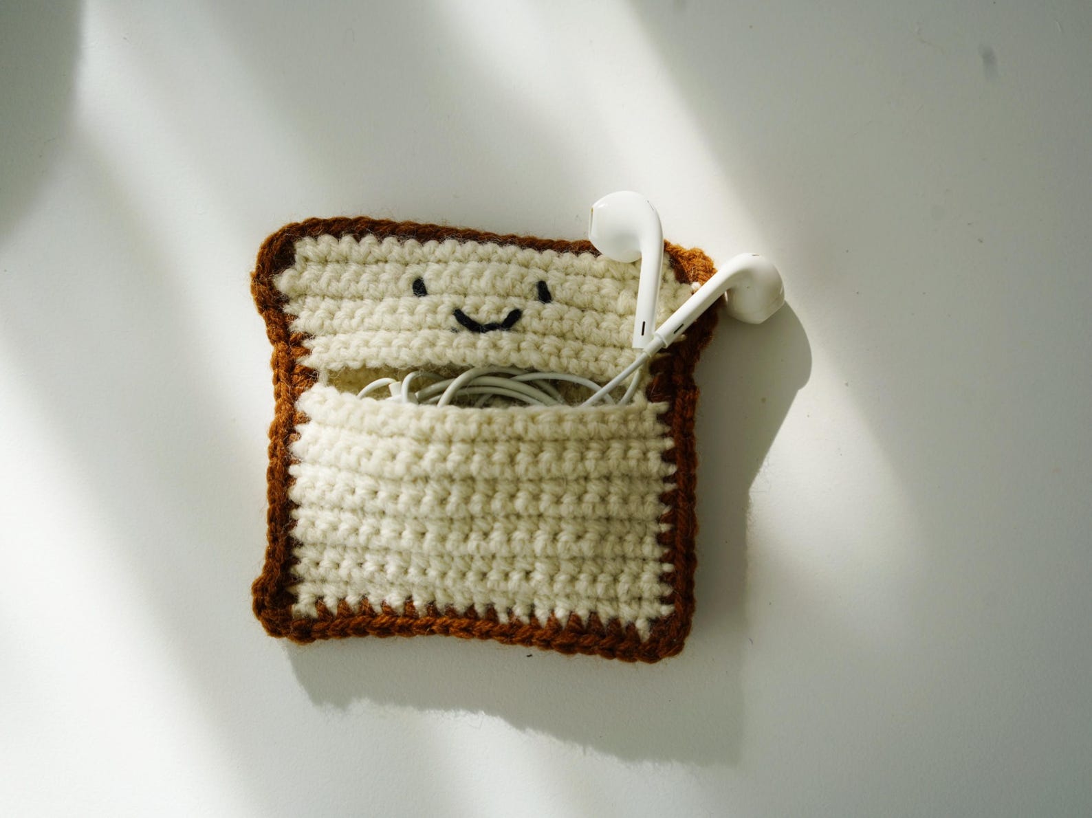 Crochet Pattern - Bread Toast Organizer/small Bag/headphone Orginizer ...