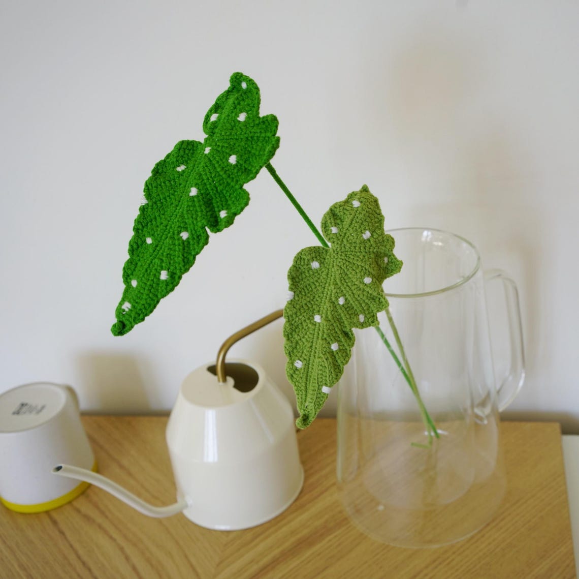 Crochet Polka Dot Begonia: Handmade Yarn Flower Stem Bouquet - Etsy