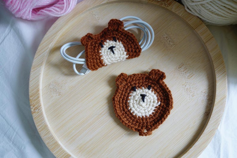 Crochet Pattern Cable Holder/ Cute Bear Crochet/ Cord Organizer - Etsy