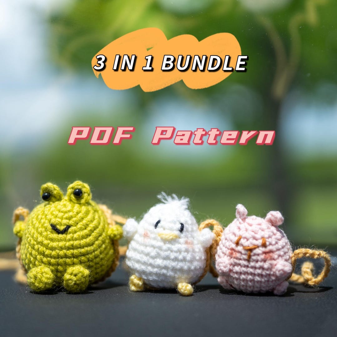 Crochet Pattern PDF - Crochet Swinging Animals Car Mirror Hanging ...