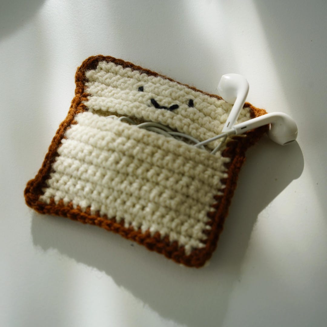 Crochet Pattern - Bread Toast Organizer/small Bag/headphone Orginizer ...