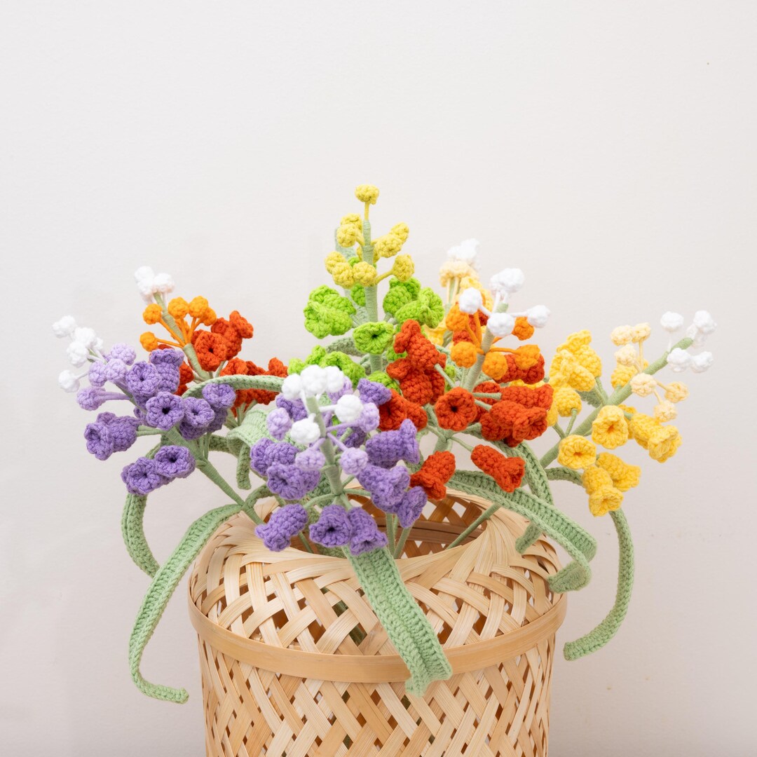 Crochet Hyacinth Flower: Handmade Yarn Bouquet Stem - Etsy