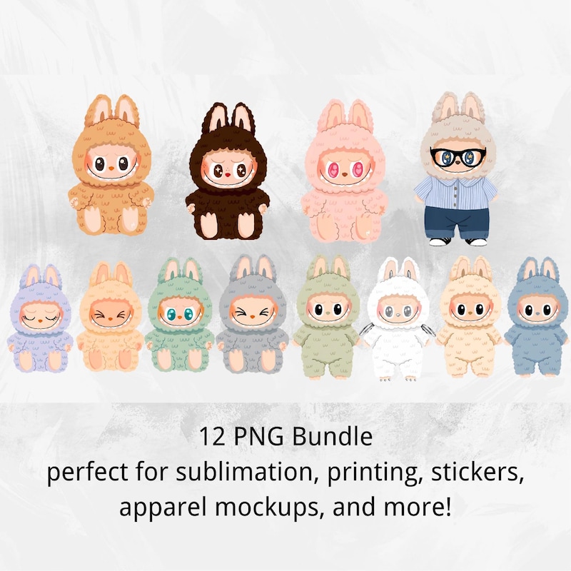 Printable Labubu Stickers - Etsy