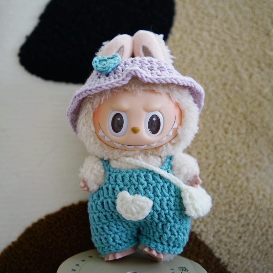 Labubu Crochet Outfit/labubu Bucket Hat and Overall Outfit/handmade ...