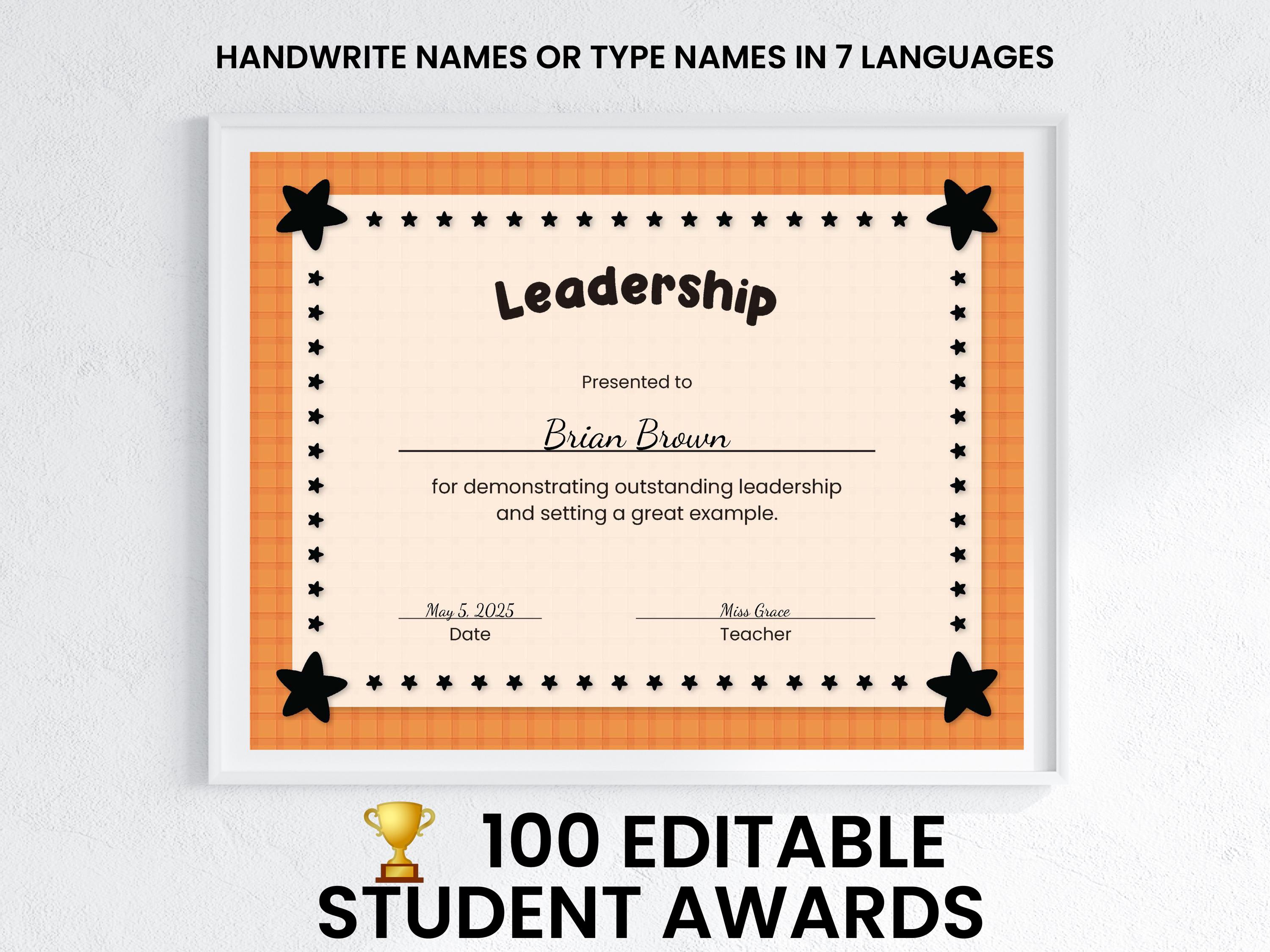 100 Editable Student Awards | End-of-year Certificates | Fun Classroom ...