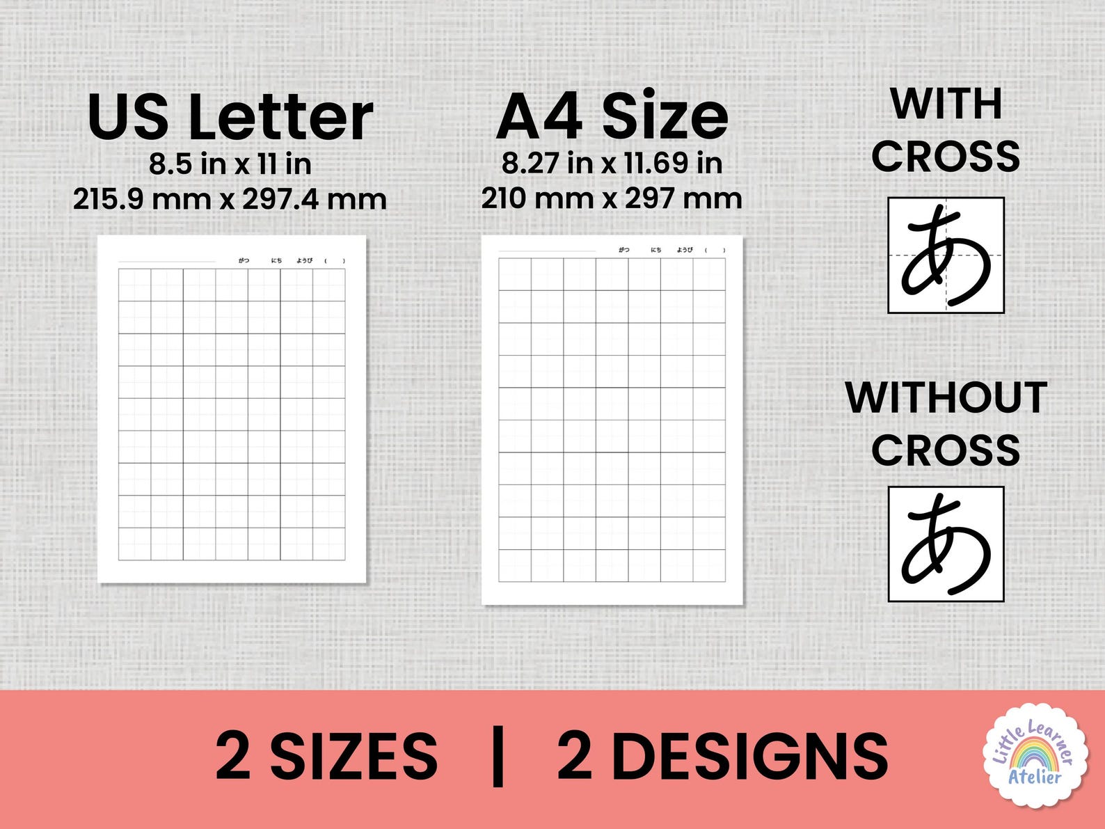 Japanese Writing Grid Paper: Hiragana, Katakana, Kanji Practice ...