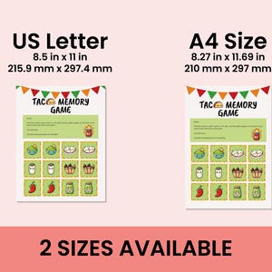 Taco Memory Game | Printable Matching Game for Kids | Fun and ...