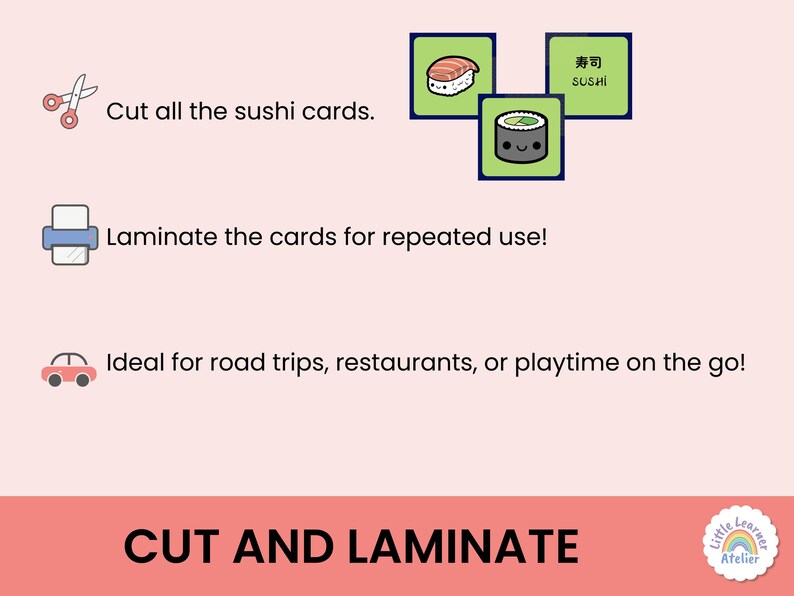 Sushi Memory Game: Bilingual Cards for Kids (digital Download) - Etsy