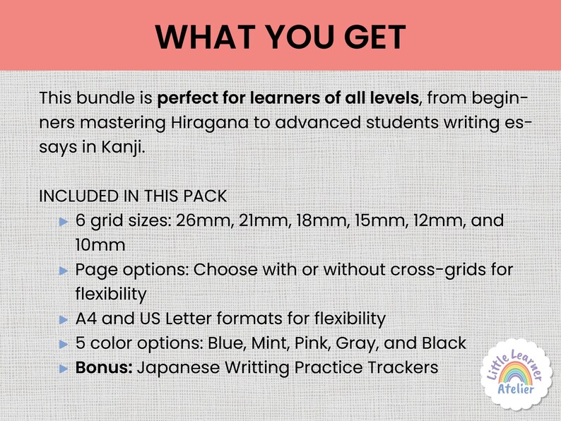 Japanese Writing Grid Paper: Hiragana, Katakana, Kanji Practice ...