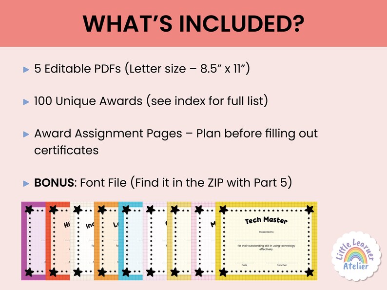 100 Editable Student Awards | End-of-year Certificates | Fun Classroom ...